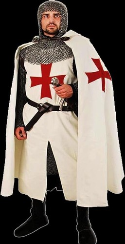 The Fantasy Dress Medieval Knight Templar Surcoat Cap Clock Crusader ...