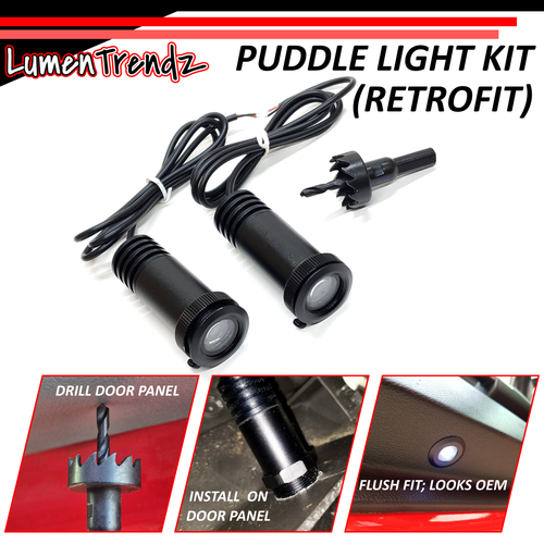2Pc Universal Retrofit LED Puddle Light Kit DIY for Thin Blue Line Flag ...