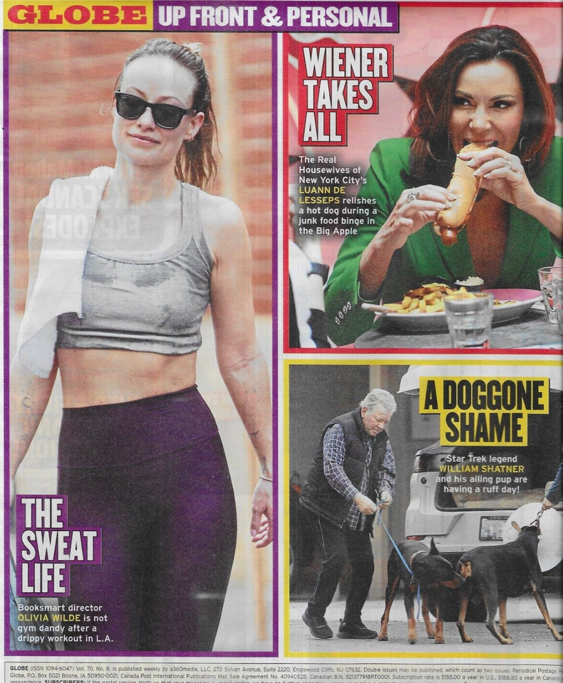 Globe Magazine King Charles Vince McMahon Cher Jason Statham Amelia ...