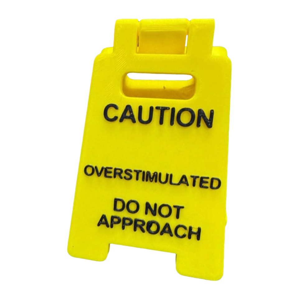Caution Overstimulated Desk Sign Funny Desk Signage Accessories Humor ...