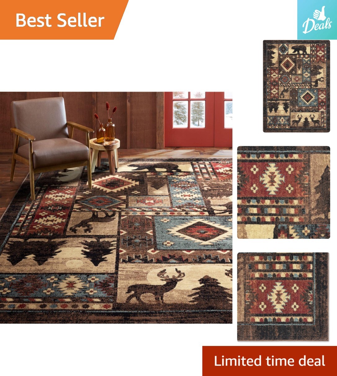 Nature-Themed Area Rug - Southwest & Wildlife Design - 1'8"x2'7 ...