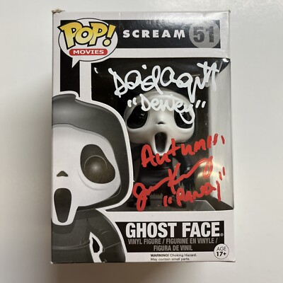 Funko Pop Scream Ghost Face Auto Signed Jamie Kennedy David Arquette ...