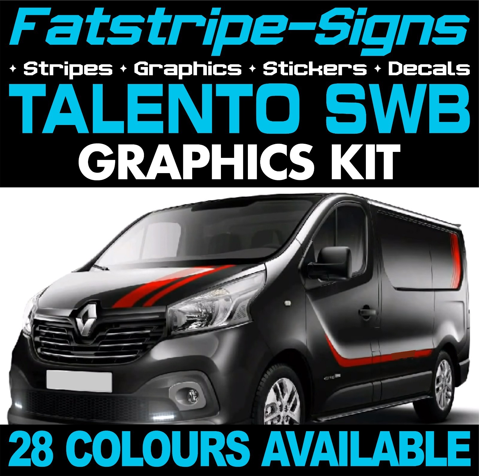 to fit FIAT TALENTO SWB GRAPHICS STICKERS STRIPES DAY VAN CAMPER ...