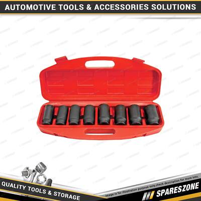 8 Pcs of PK Tool 1/2 Inch Dr Metric 12Pt Axle Nut Socket Set Deep ...