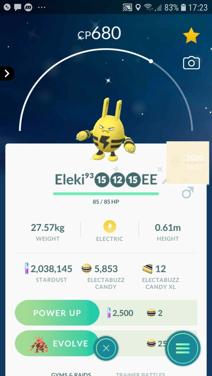 Pokémon Shiny Elekid GO | eBay
