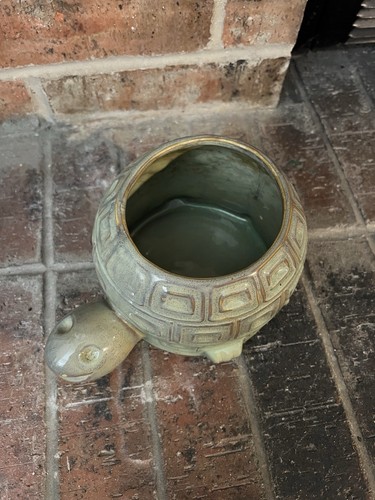 McCOY POTTERY #740 SMILING TURTLE GARDEN PLANTER Green GLAZE VINTAGE | eBay