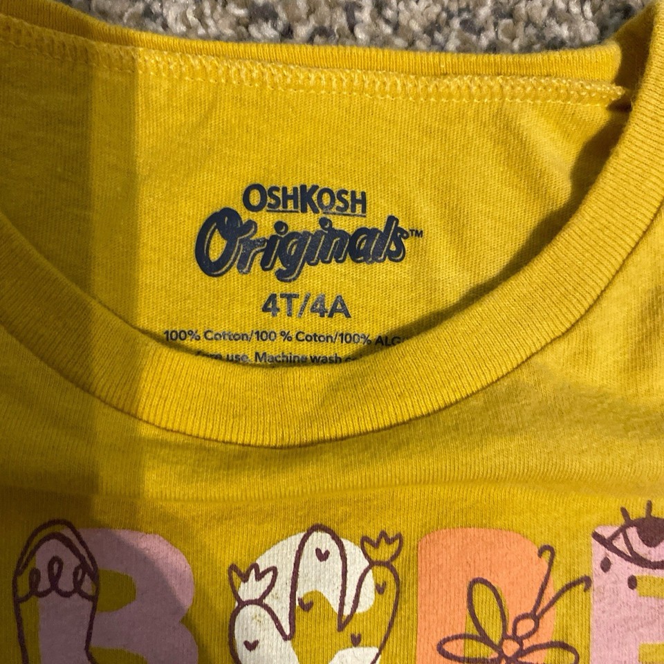 Oshkosh B'Gosh Bright Yellow Alphabet Tee Size 4t | eBay