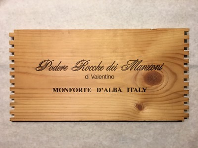 1 Rare Wine Wood Panel Podere Rocche Mansoni Vintage CRATE BOX SIDE 12/ ...