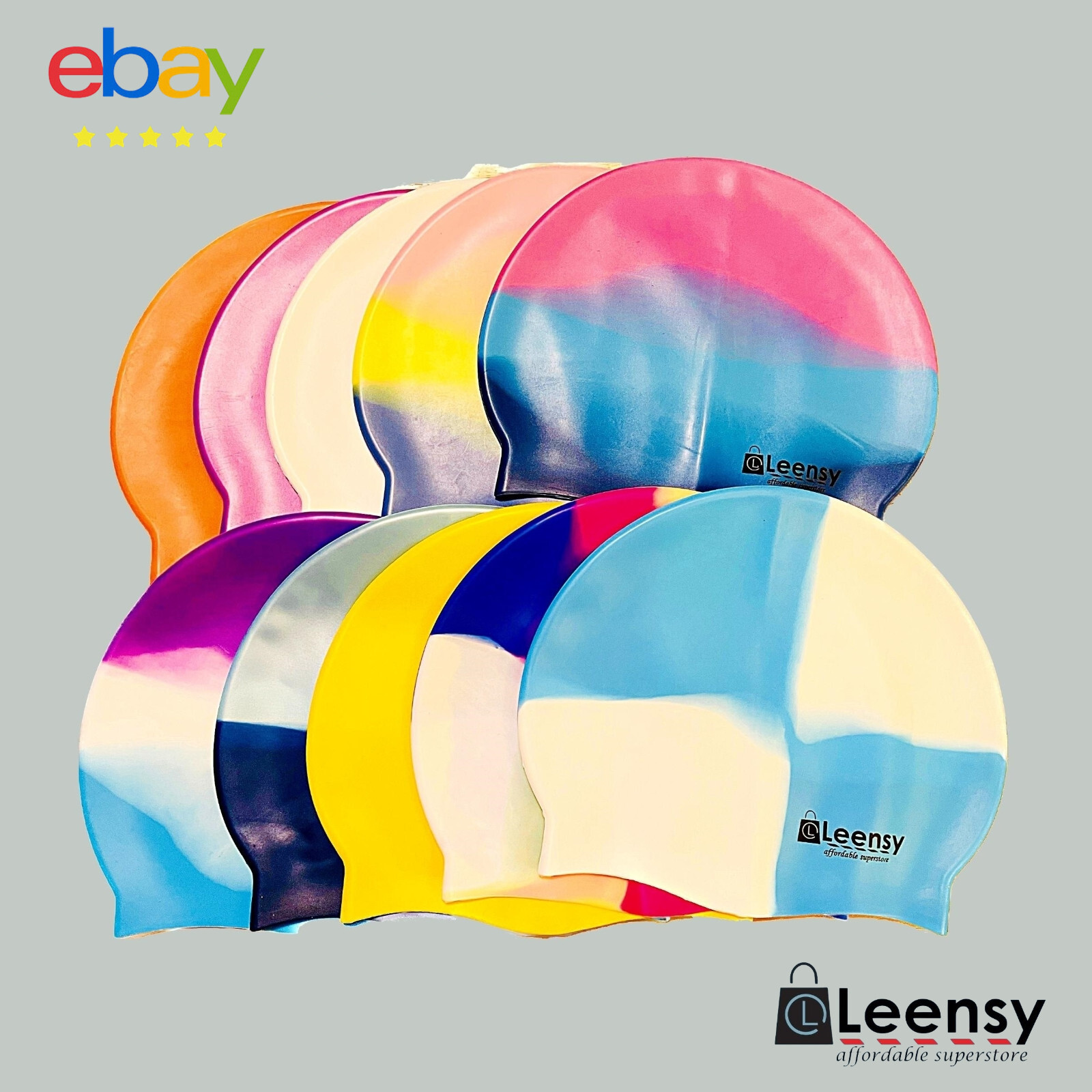 Adult swimming hat durable elastic silicone pool beach SWIM head CAP ...