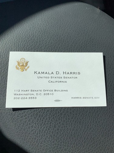 KAMALA HARRIS Official Business Card CA SENATOR PRESIDENT 2020 ...