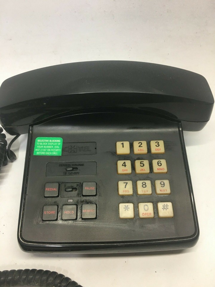 Vintage pac tel Wall Classic Plus Telephone Black Model R678-SF with ...