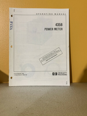 HP 435B Power Meter Operating Manual | eBay
