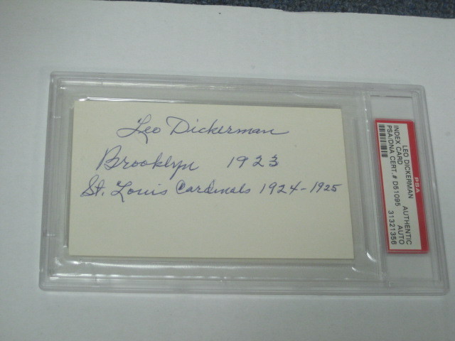 Leo Dickerman Index Card PSA Certified Encapsualted | eBay