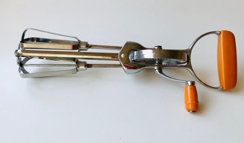 Retro | Vintage Hand Mixer / Egg Beater Orange Mid Century Whisk ...