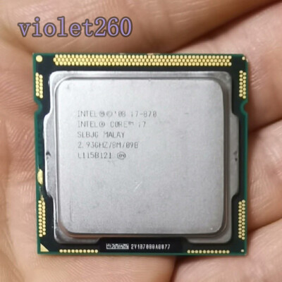 Intel Core i7-870 Quad Core 2.93GHz 8MB 95W SLBJG 95W LGA1156 CPU ...
