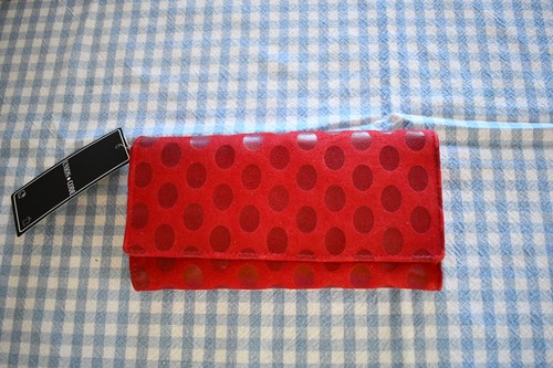 Women's Union Code Red Genuine Leather Dot Pattern w/ RFID Data Safe ...