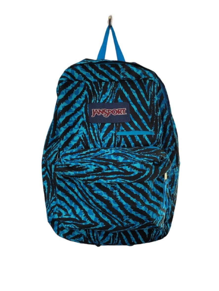 JanSport Digibreak Backpack Zebra Blue Stripes - Gem