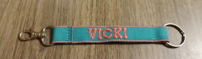 New Vicki Personalized Keychain Green and Pink | eBay