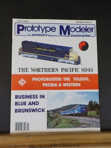 Prototype Modeler 1986 September NP Sd45 TP&W photo roster WP cnter ...