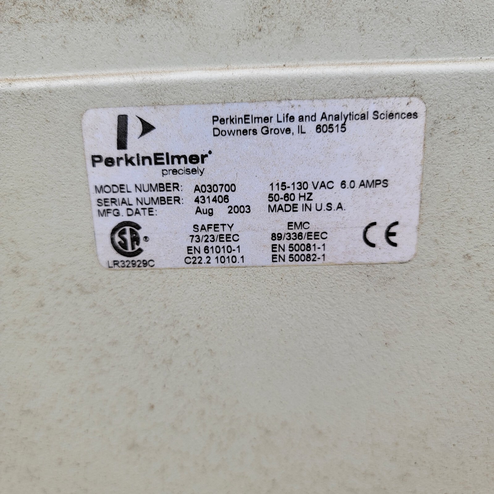 PerkinElmer A030700 Packard 307 Flame Sample Oxidizer 3H 14C ...