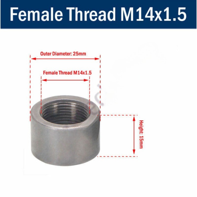 Steel Metric Female Thread Weld On Weld In Welding M14 M14x1.5 Fitting ...
