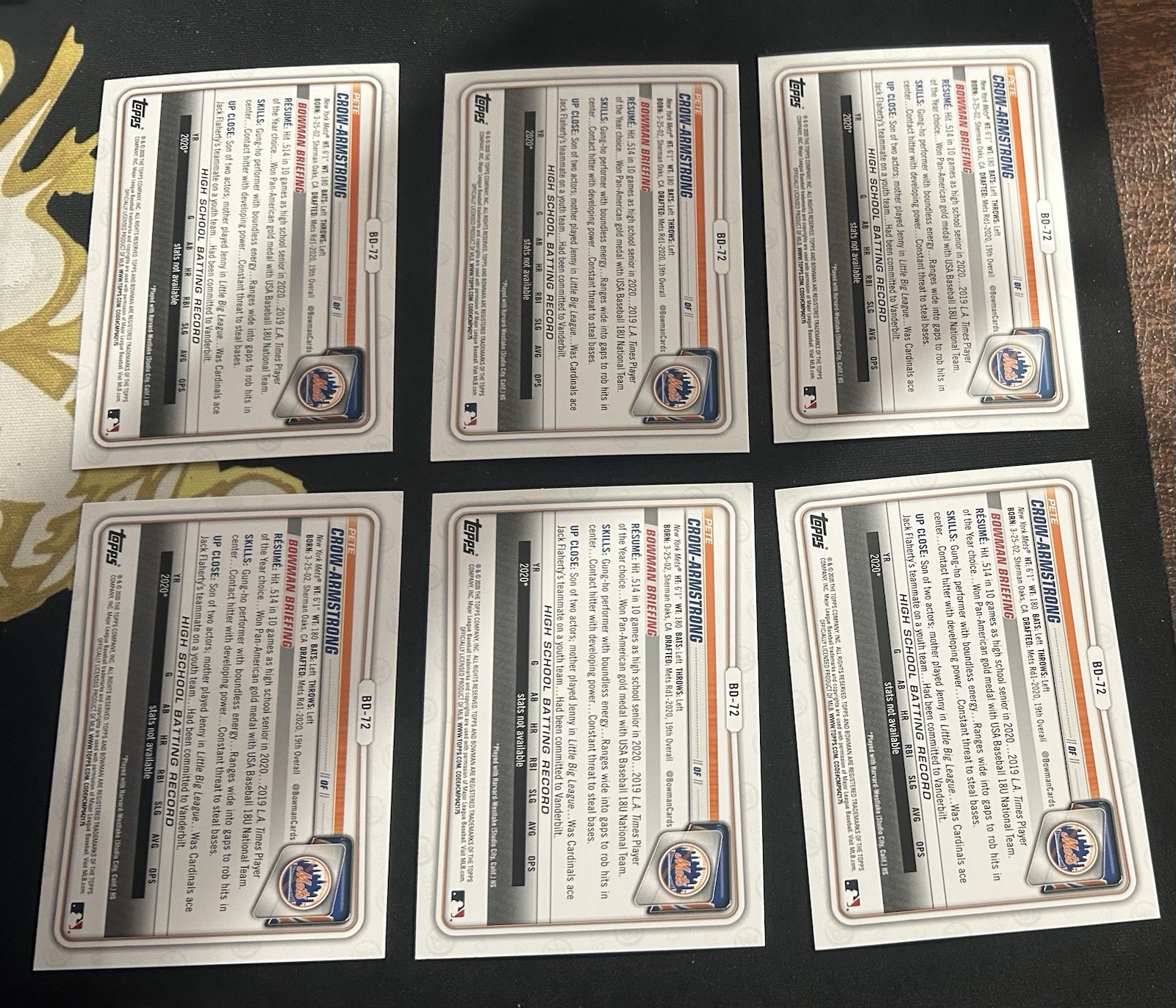 2020 Bowman Draft PETE CROW-ARMSTRONG 1st Bowman Prospect PAPER Cubs ...
