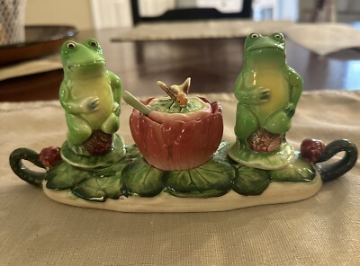 Vintage Occupied Japan Shafford Frog And Bee Condiment Set Simply ...