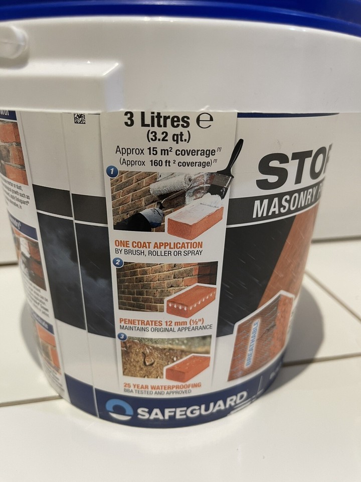 Stormdry Masonry Brick Protection Cream Water Rain Repellent - 3L/3 ...