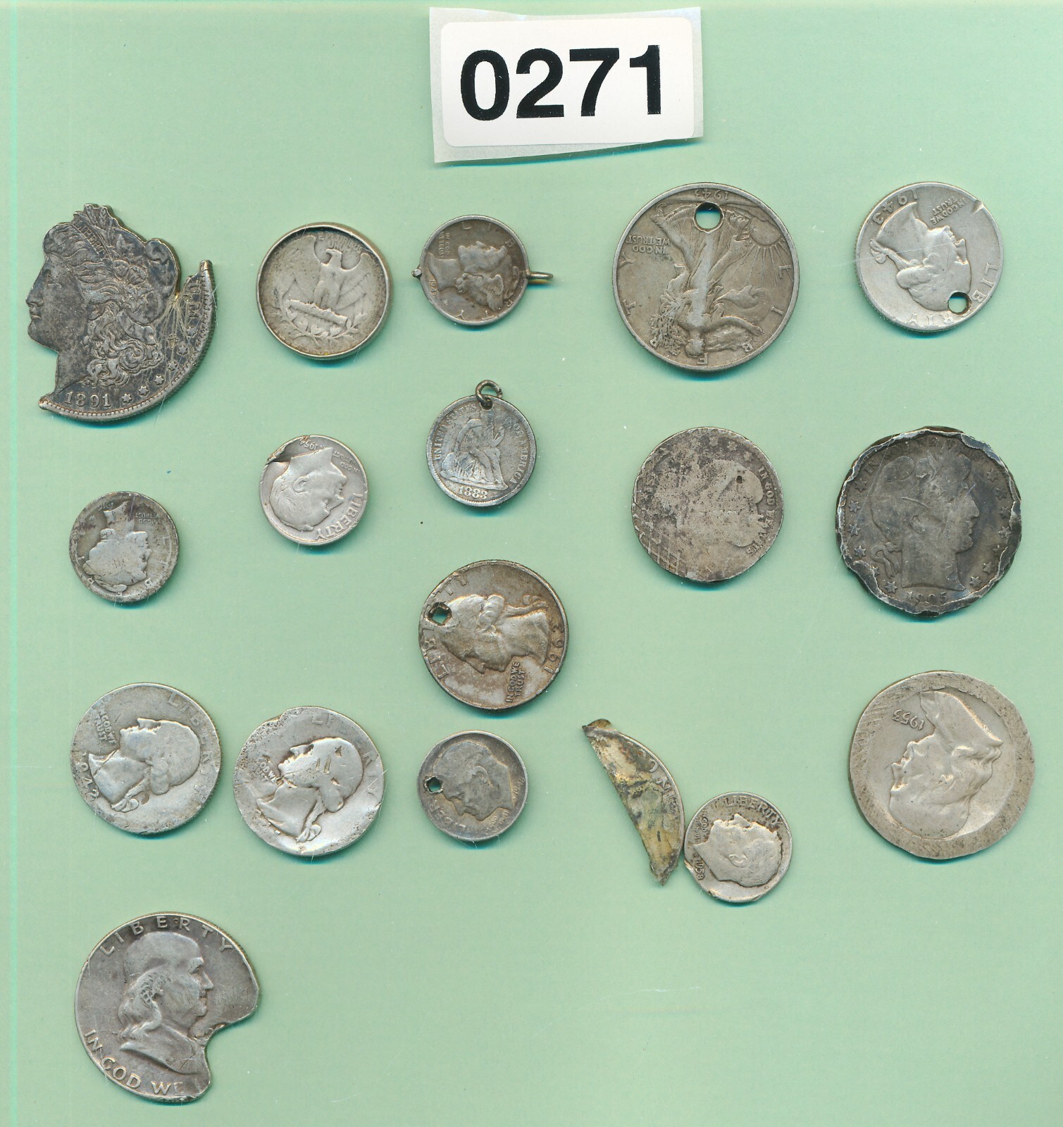 U.S. - LOT OF 90% SILVER MIXED CULLS - CUT COINS BELOW MELT ! #0271 ...