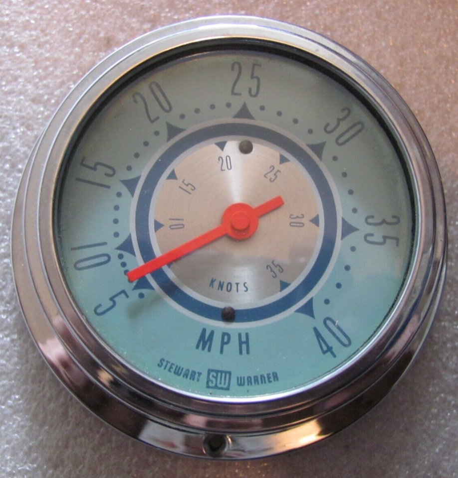 VINTAGE MARINE SW STEWART WARNER SPEEDOMETER SPEEDO GAUGE INBOARD ...