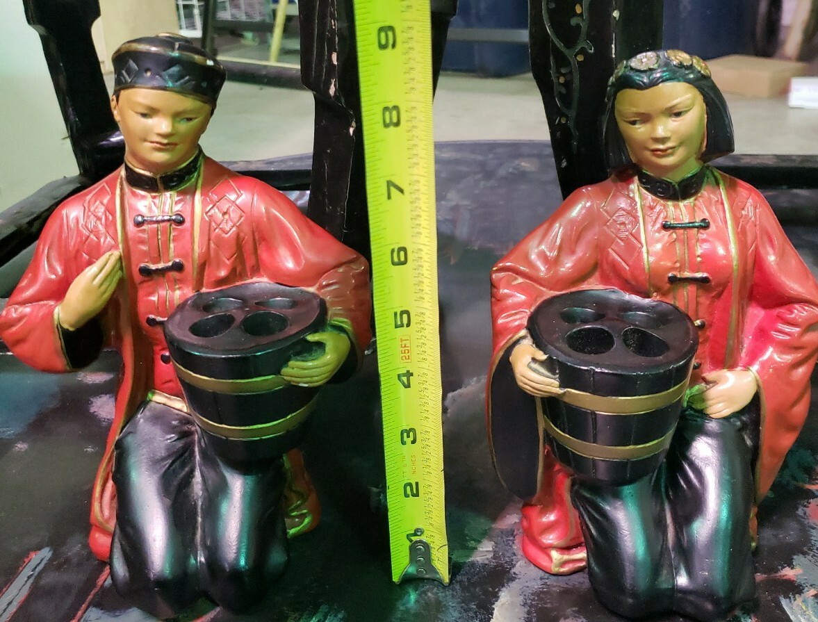 Unique Vintage Alexander Backer ABCO Chalkware Vase Pair Mid Century ...