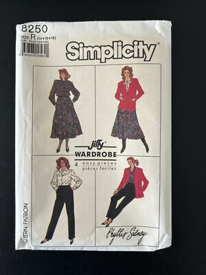 Vintage Simplicity Pattern 8250 Misses Jiffy 4 PC Wardrobe Size R 14-18 Uncut FF | eBay