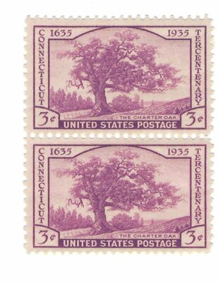STAMP US SCOTT 772 "Charter Oak" 3 CENT MNH PAIR 1935 | eBay