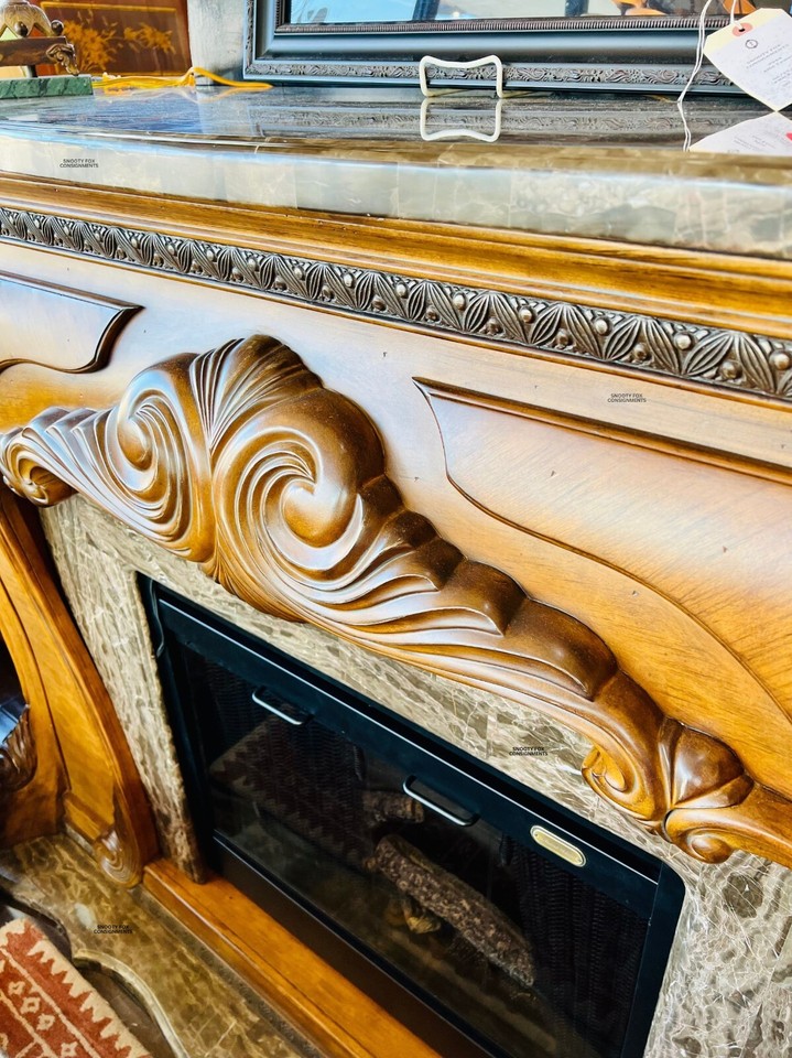 AICO by Michael Amini Eden fireplace with marble top | eBay