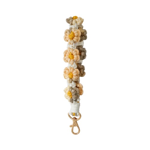 Key Ring Flower Little DIY Hand-Woven Bohemian Daisy Keychain Ins ...