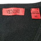 MINT! ~ VTG~VENINI~Womens XS ~Black Nylon & Rayon V-Neck L/S Button-Up ...