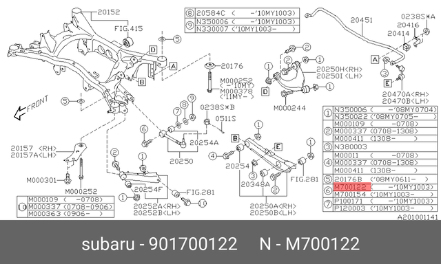 Genuine OE Bolt Cam 901700122 For Subaru 90170-0122 online kaufen | eBay