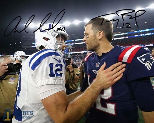 Tom Brady Andrew Luck New England Patriots Colts Signed Photo Autograph ...