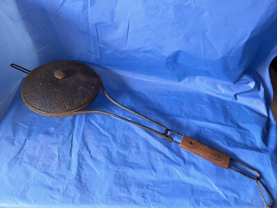 Vintage Wire Mesh Campfire Popcorn Popper Nut Roaster W/ Wood Handle ...