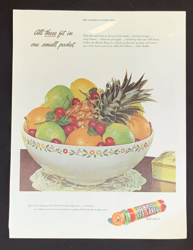 1943-1944 VTG Lot (2) WWII Era Candy Print Ads ~ Five Flavor Life ...