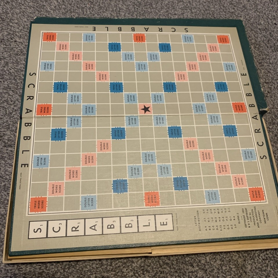 Vintage Scrabble Board Game By Spears Games Complete W/ wooden racks ...