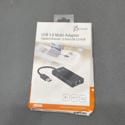 j5 Create USB 3.0 Multi-Adaptor Gigabit Ethernet 3-port Hub For Laptop ...