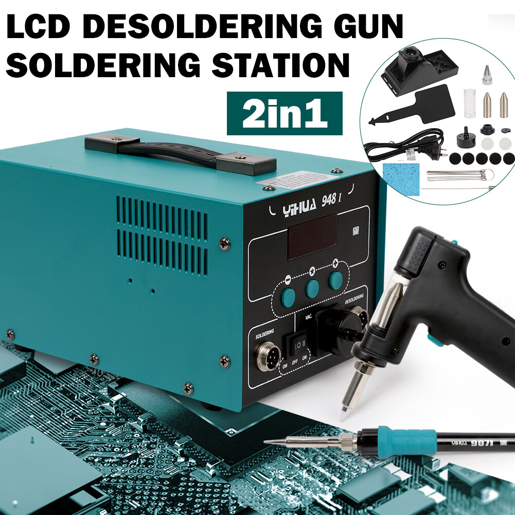 2-IN-1 Soldering Iron Desoldering Station Vacuum Pump Gun YIHUA 948 ESD ...