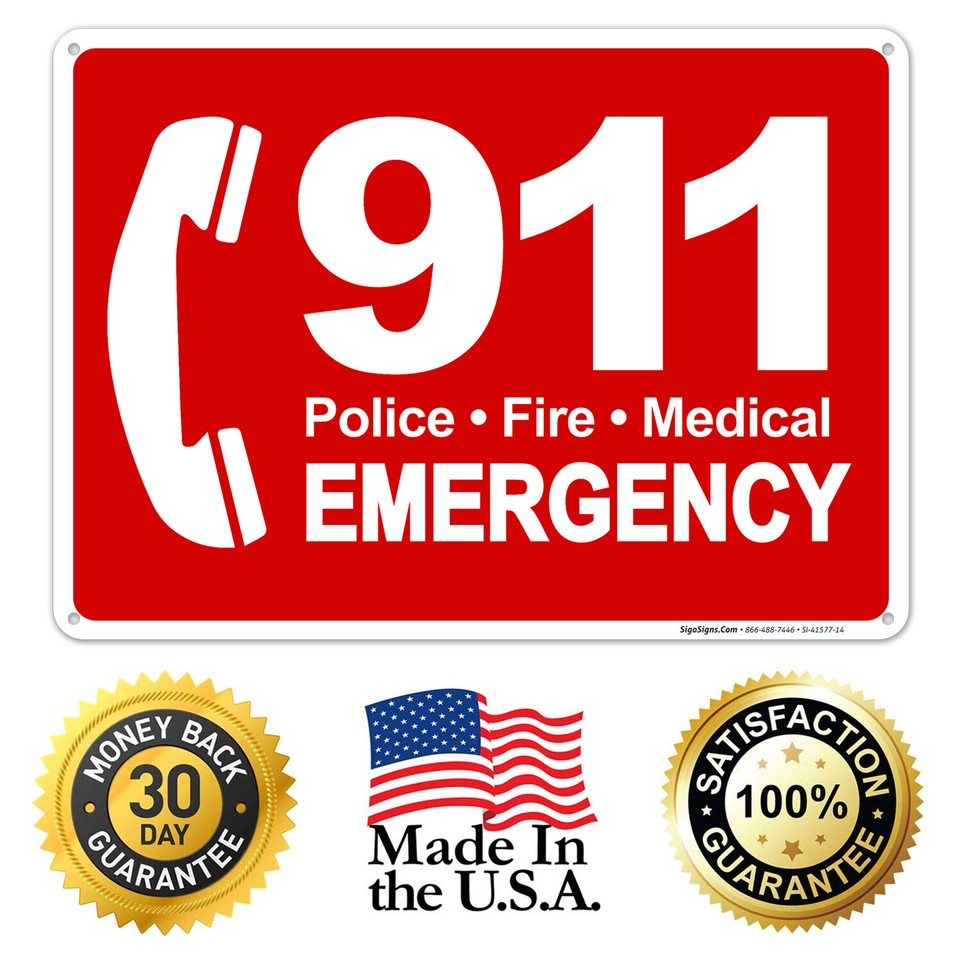 911 Emergency Sign, | eBay