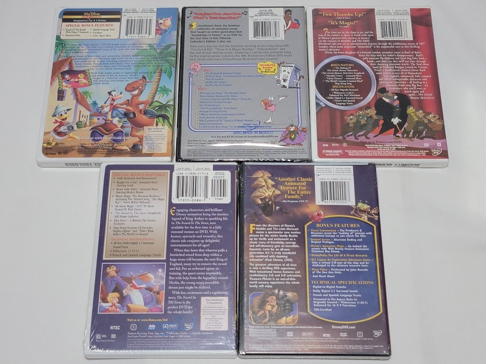 NEW Lot of 20 Disney DVDs SEALED Classics Animated Movies & Others Walt ...