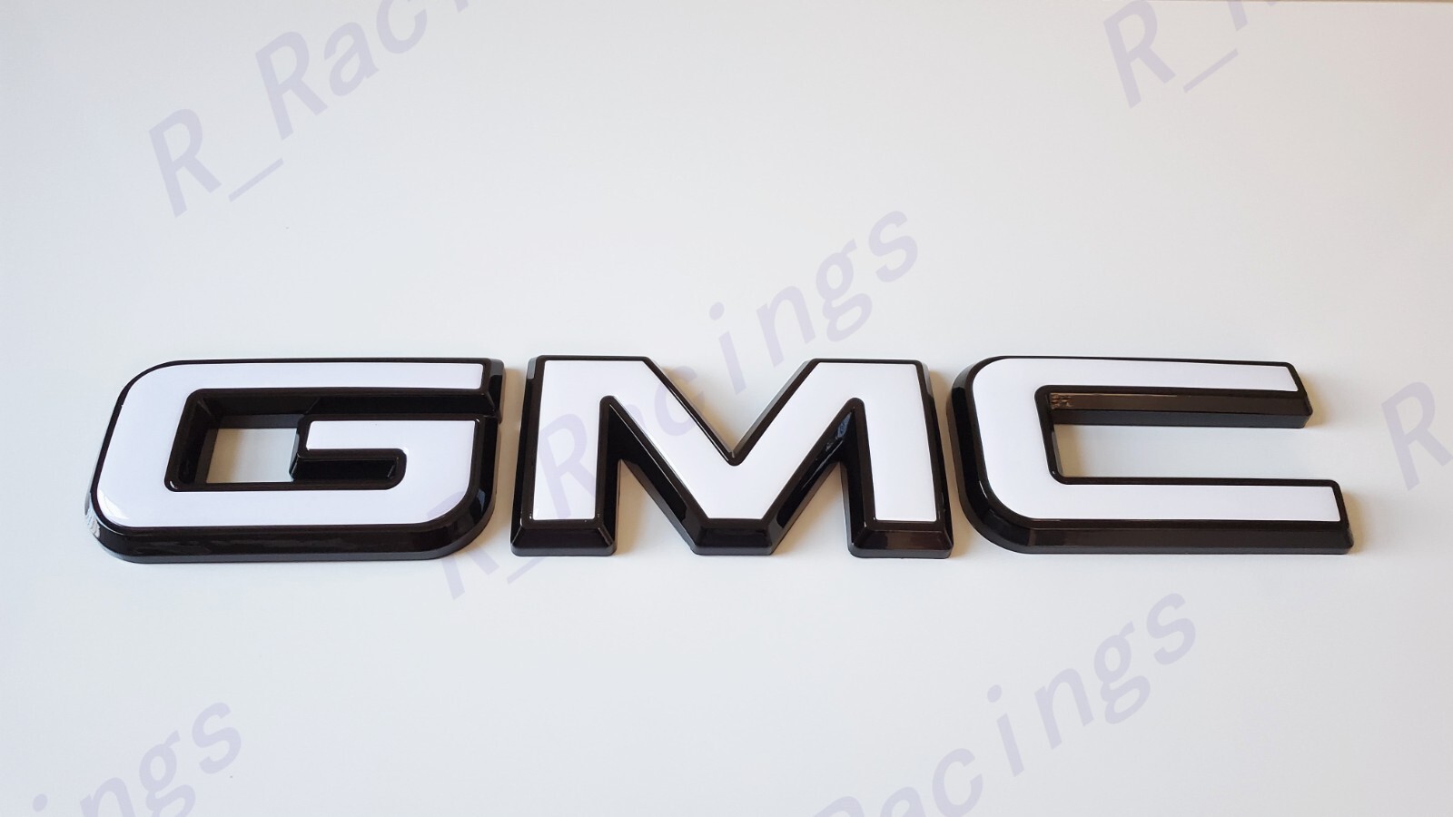Front Only GMC Black White OVERLAY Emblem Badge Fit GMC Canyon Terrain ...