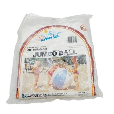 Intex 48" Inflatable Jumbo Beach Ball The Wet Set Zee NOS 1983 #59070 ...
