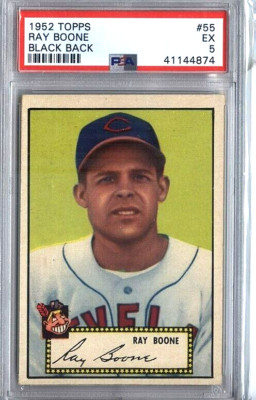 1952 TOPPS #55 RAY BOONE BLACK BACK GREEN CLEVELAND INDIANS, PSA 4 | eBay
