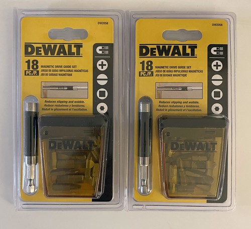 (2) DEWALT 18 PIECE MAGNETIC DRIVE GUIDE SET DW2058 WITH SCREWBITS ...