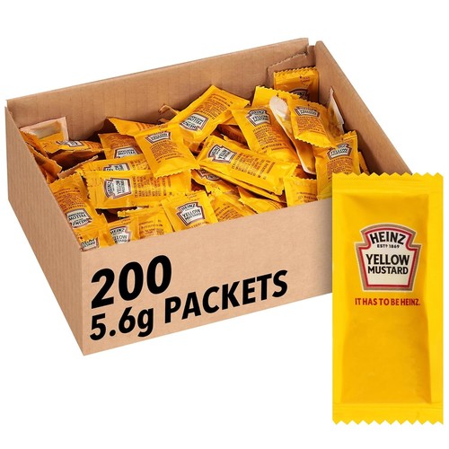 Heinz Yellow Mustard Single Serve Packets 200 ct Pack | eBay